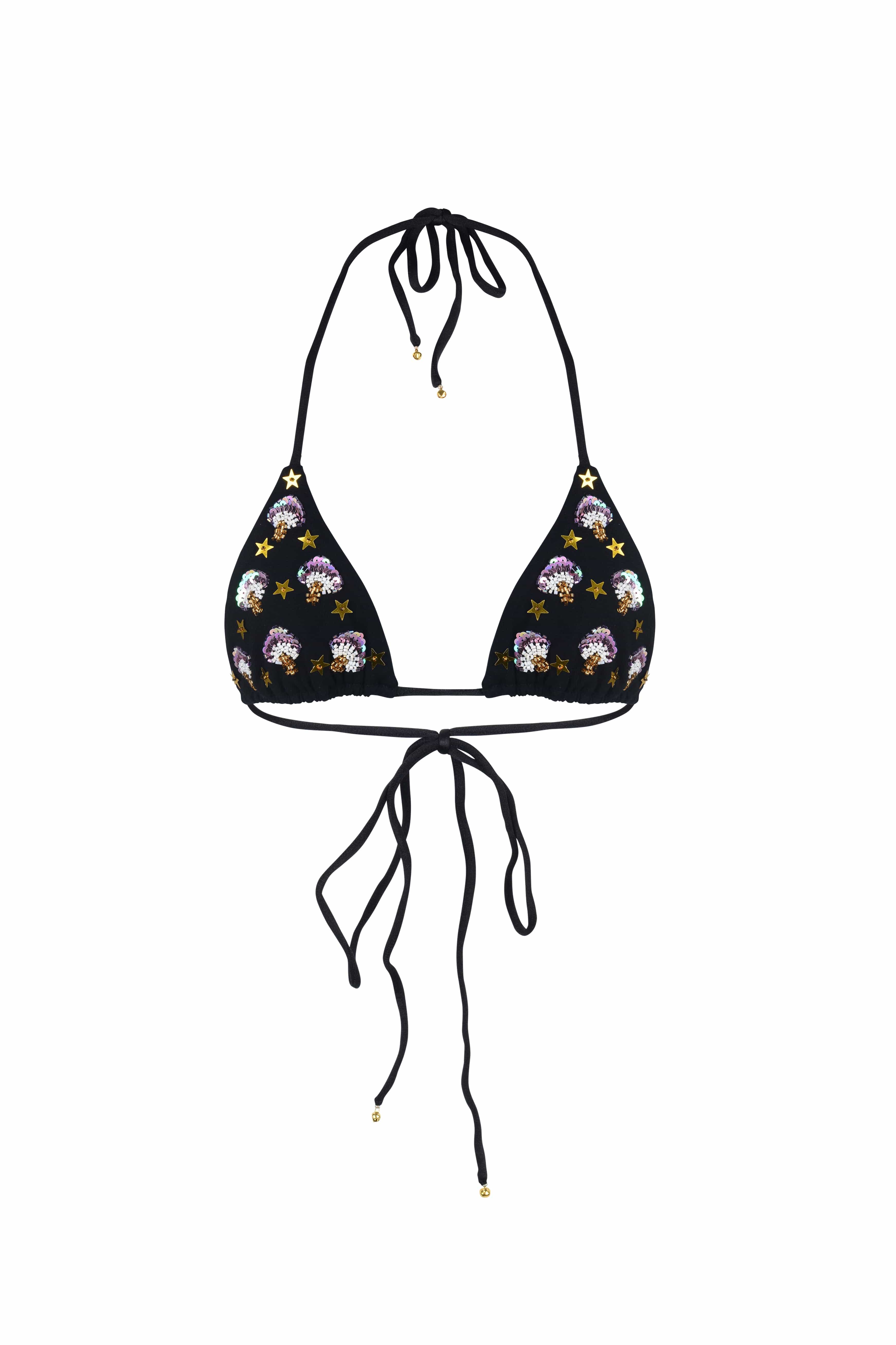 ARZAIA MUSHROOM BIKINI BRA - BLACK – Her Pony
